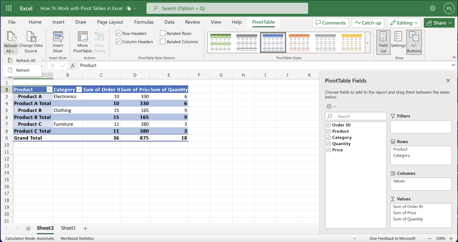 How To Work with Pivot Tables in Excel Effectively - I.T. For Less